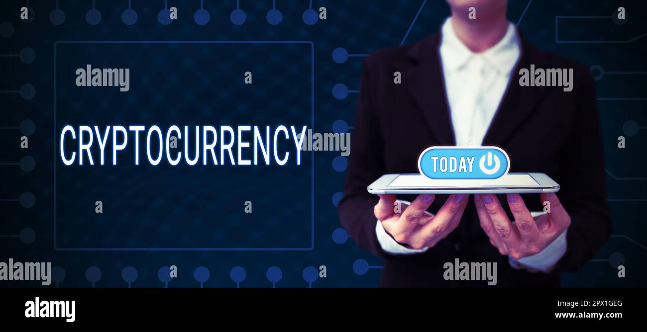 Hand writing sign Cryptocurrency, Business showcase form of currency ...