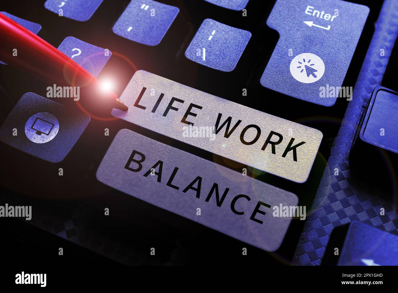 Text caption presenting Life Work Balance, Business showcase stability ...