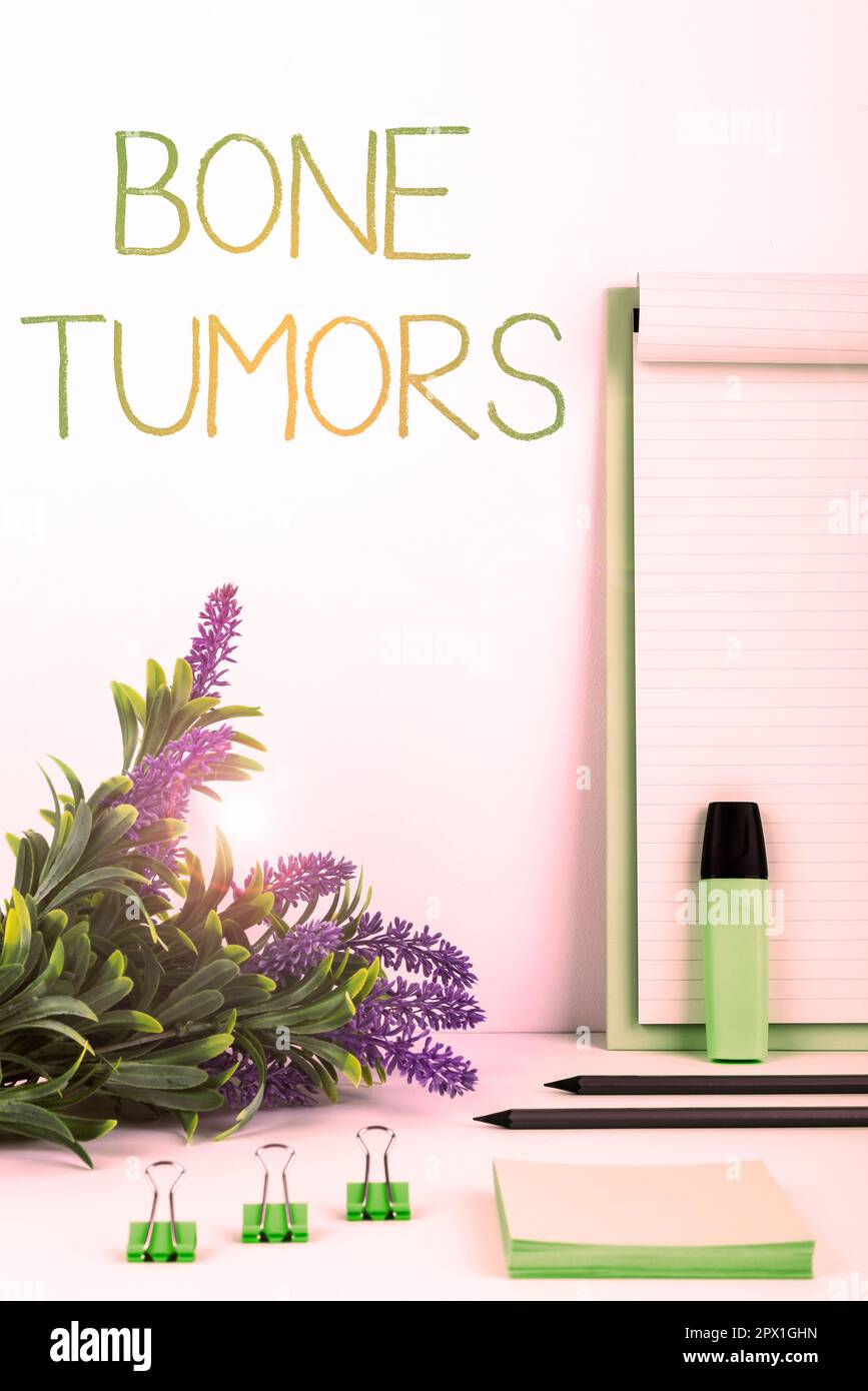 Text caption presenting Bone Tumors, Business overview can be either ...