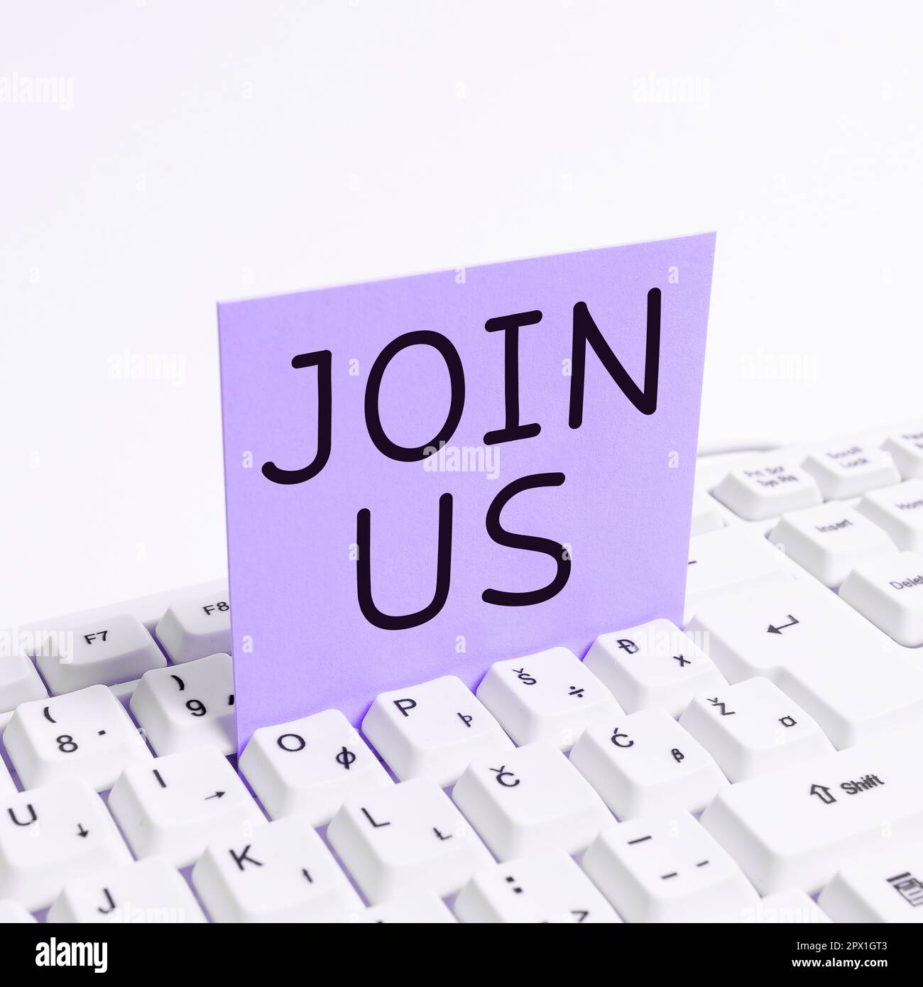 Writing displaying text Join Us, Word for Register in community Team or ...