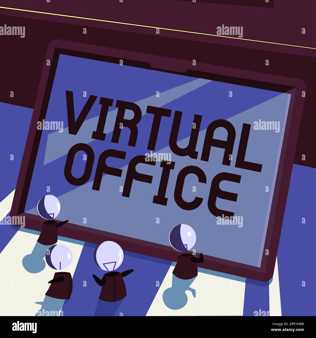 Hand writing sign Virtual Office, Concept meaning Mobile work ...