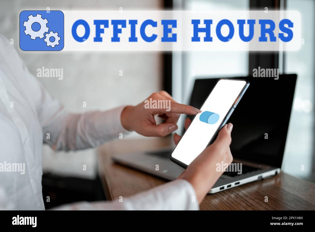 Writing displaying text Office Hours, Word Written on The hours which ...