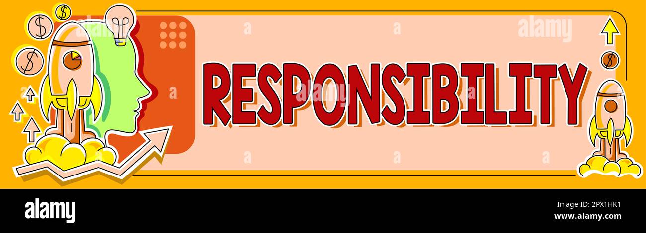 Text caption presenting Responsibility, Internet Concept Having control ...