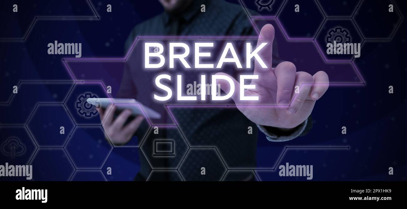 Conceptual display Break Slide, Business showcase a good cover slide ...