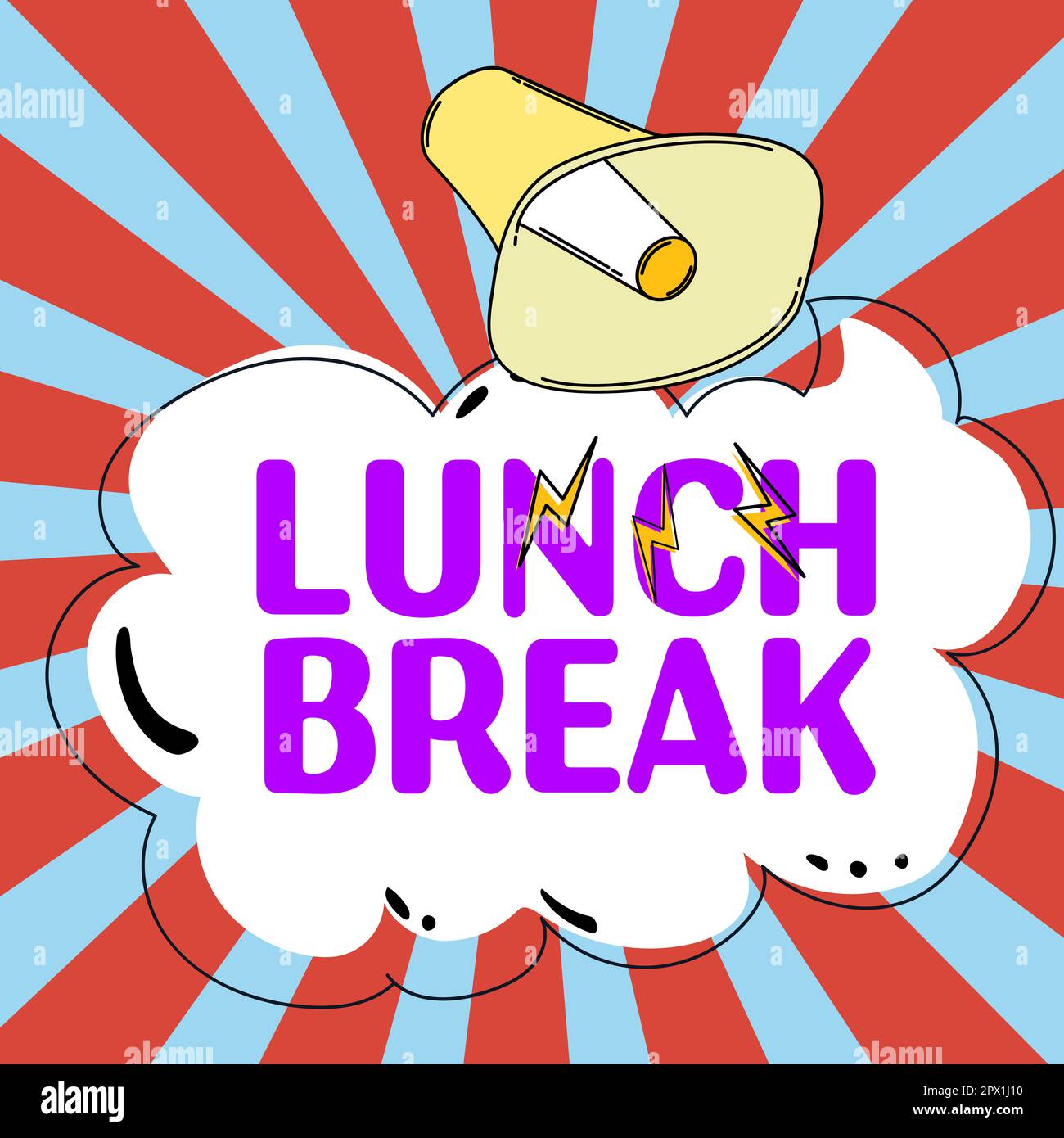 Writing displaying text Lunch Break, Business concept time when a ...
