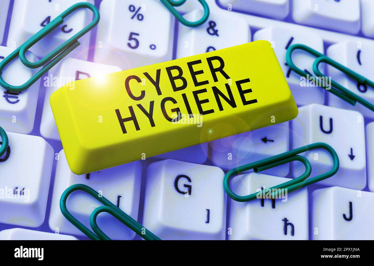 Text Sign Showing Cyber Hygiene Business Idea Steps That Computer