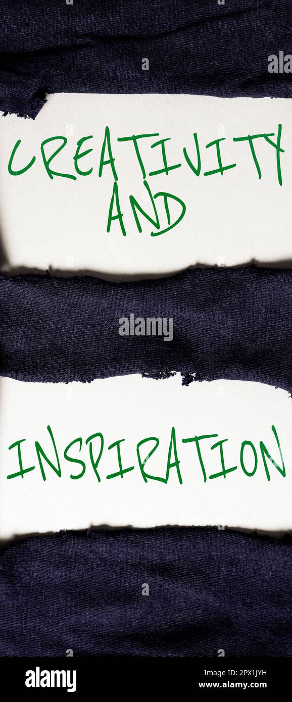 Sign displaying Creativity And Inspiration, Word Written on the ...