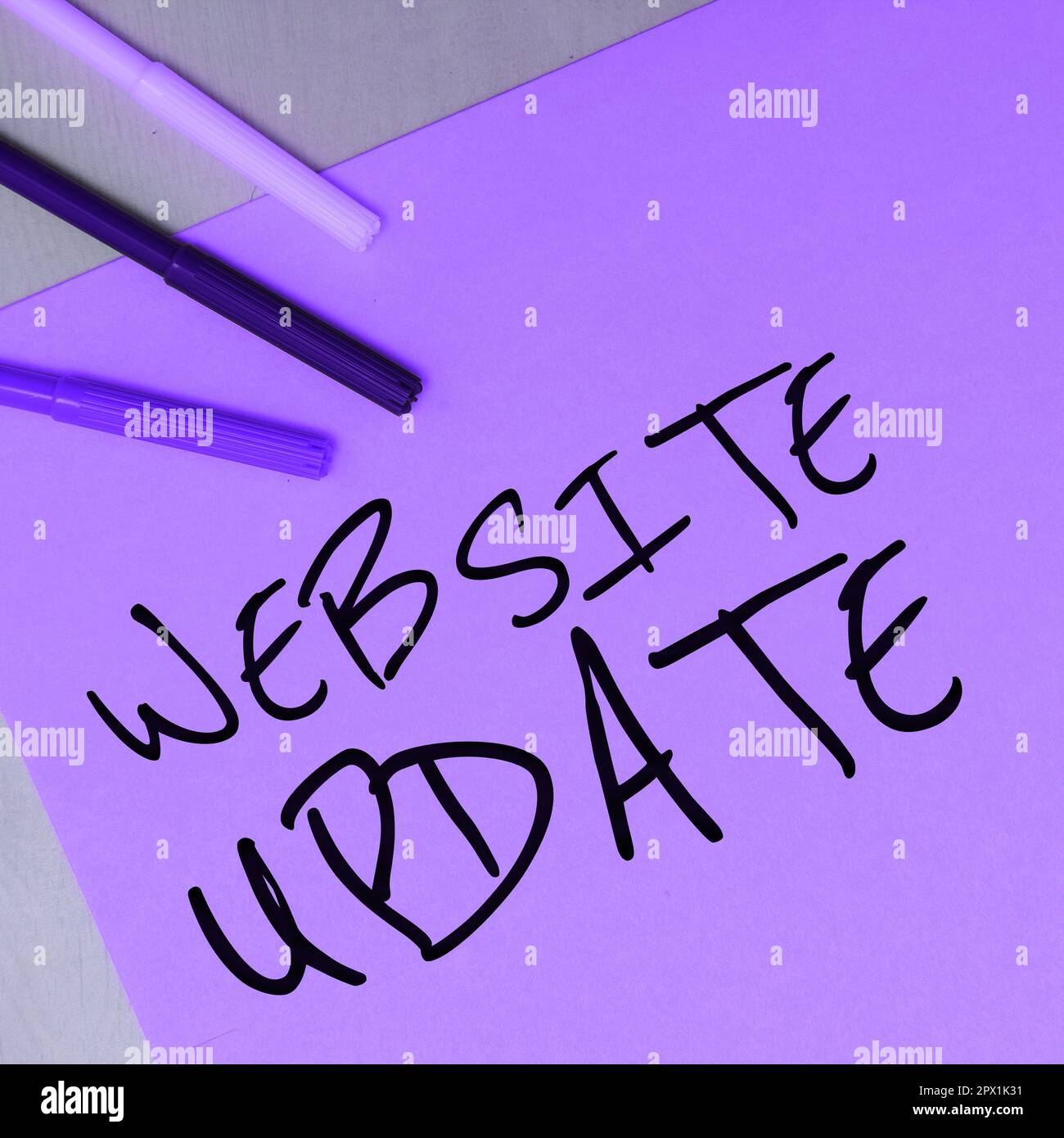 Text caption presenting Website Update, Business idea keeping the webpage and content up to date ...