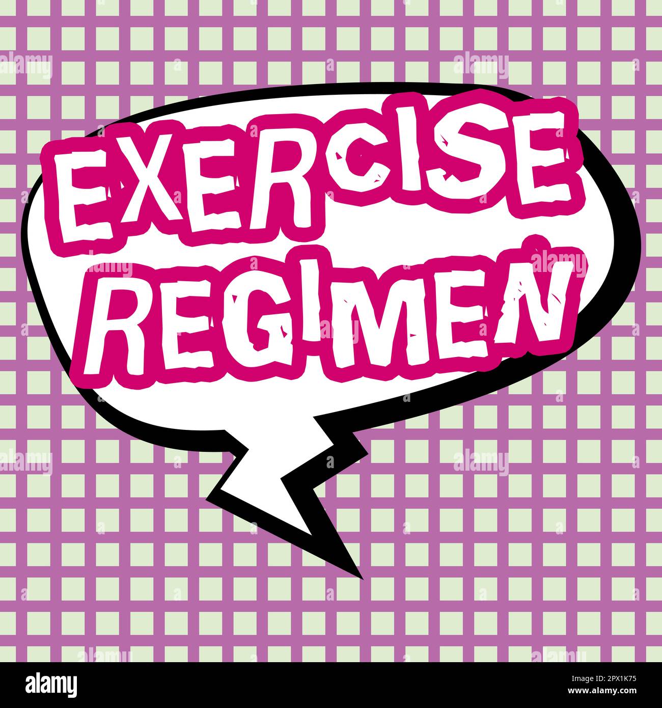 Text caption presenting Exercise Regimen, Word for move body ...