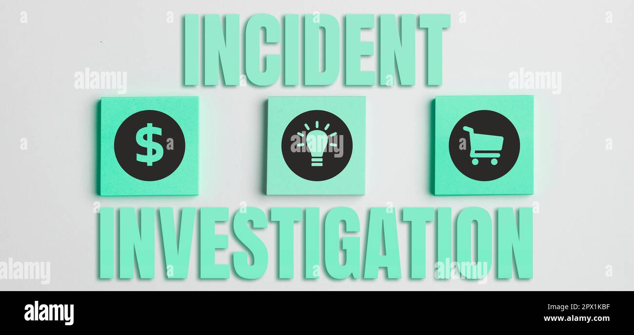 Hand writing sign Incident Investigation, Business concept responsible ...