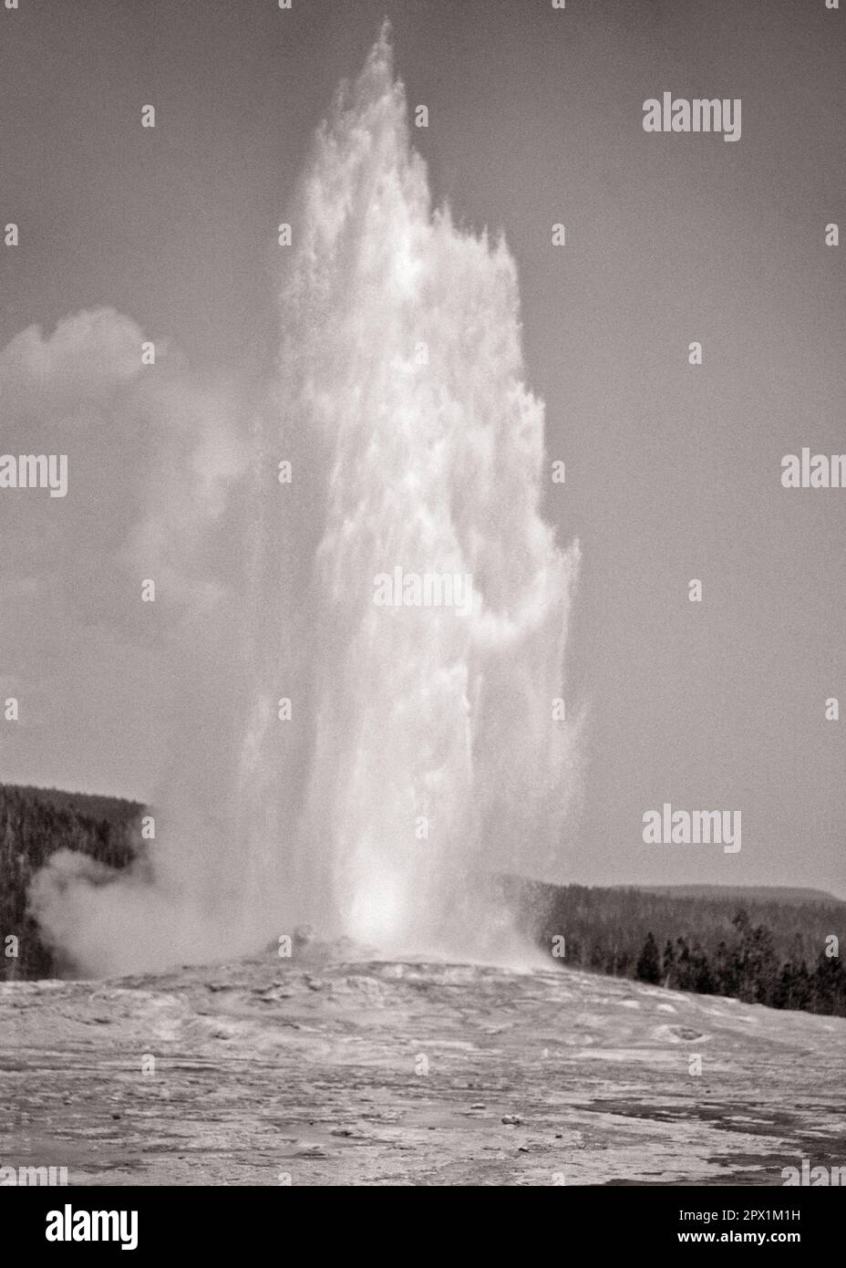 1930s OLD FAITHFUL GEYSER ERUPTING CONE GEYSER IN YELLOWSTONE NATIONAL ...