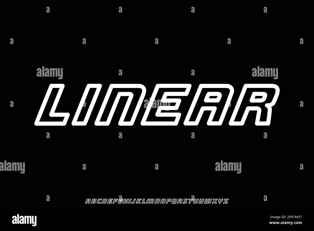 Bold linear outline retro style font vector Stock Vector Image & Art ...