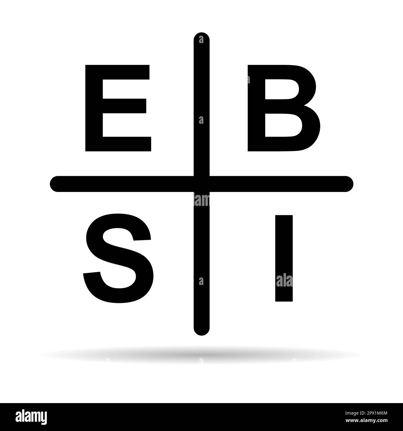 Cash flow quadrant icon shadow, business plan investor manager vector ...