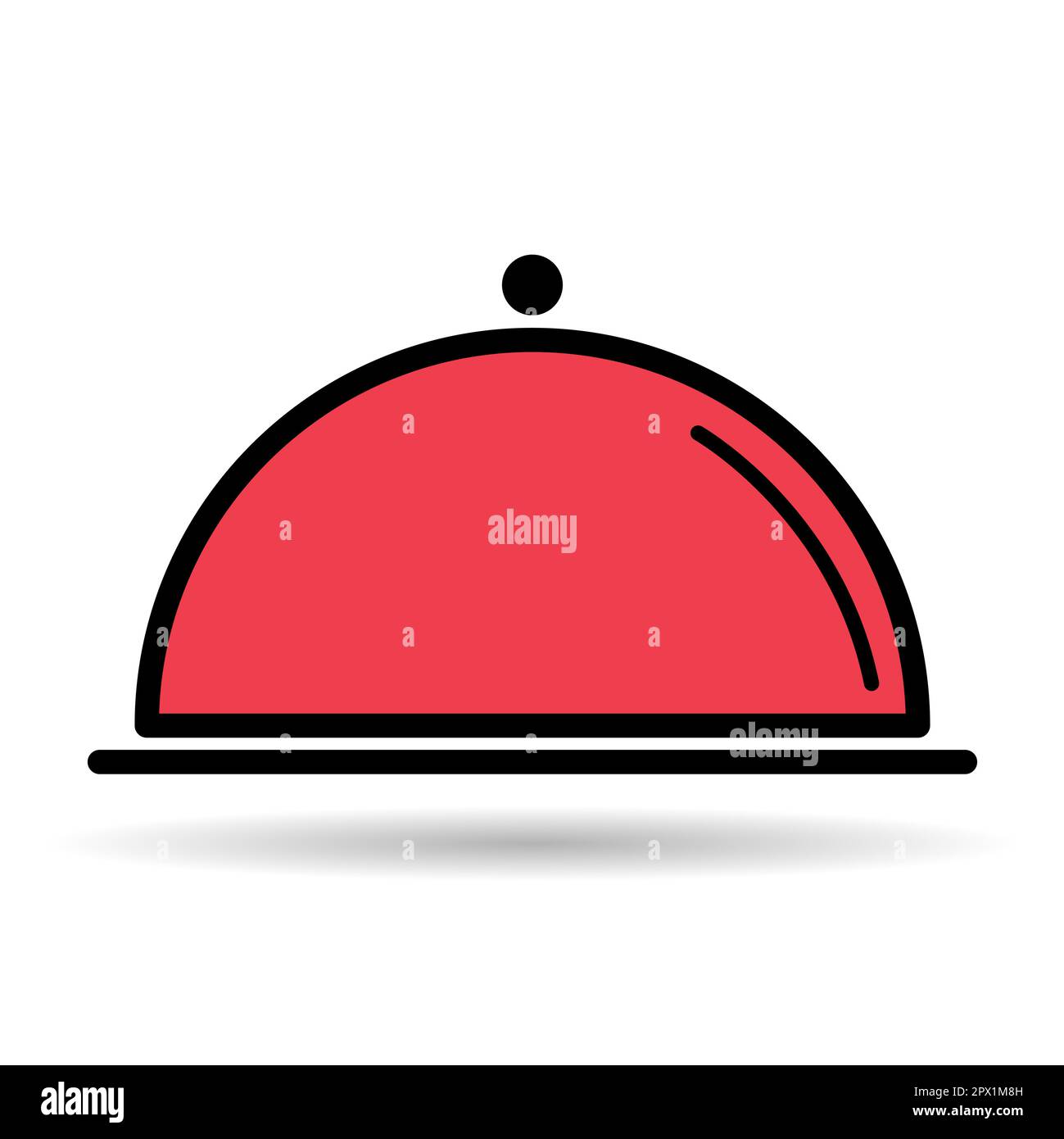 Waiter tray shadow icon, dish menu restaurant web symbol, lunch design ...