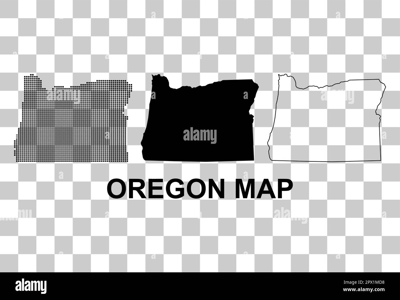 Set of Oregon map, united states of america. Flat concept symbol vector ...