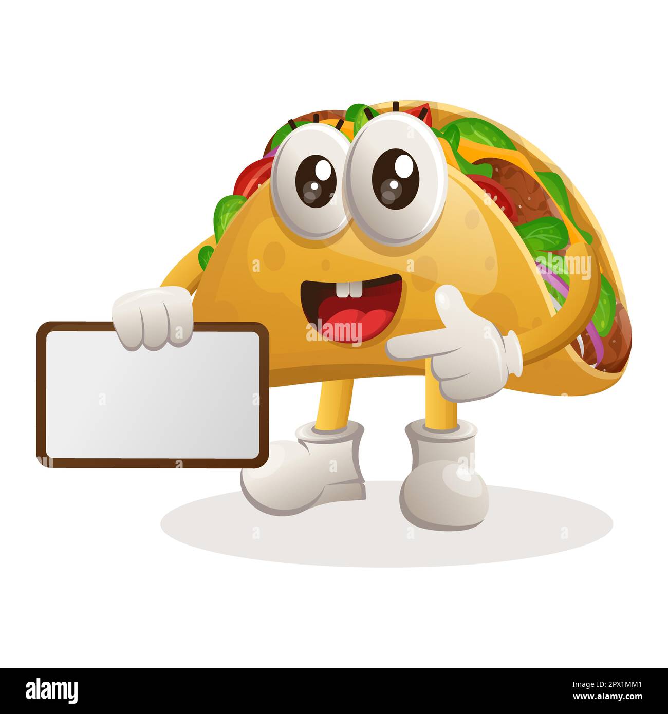 Cute taco mascot holding billboards for sale, sign board. Perfect for ...