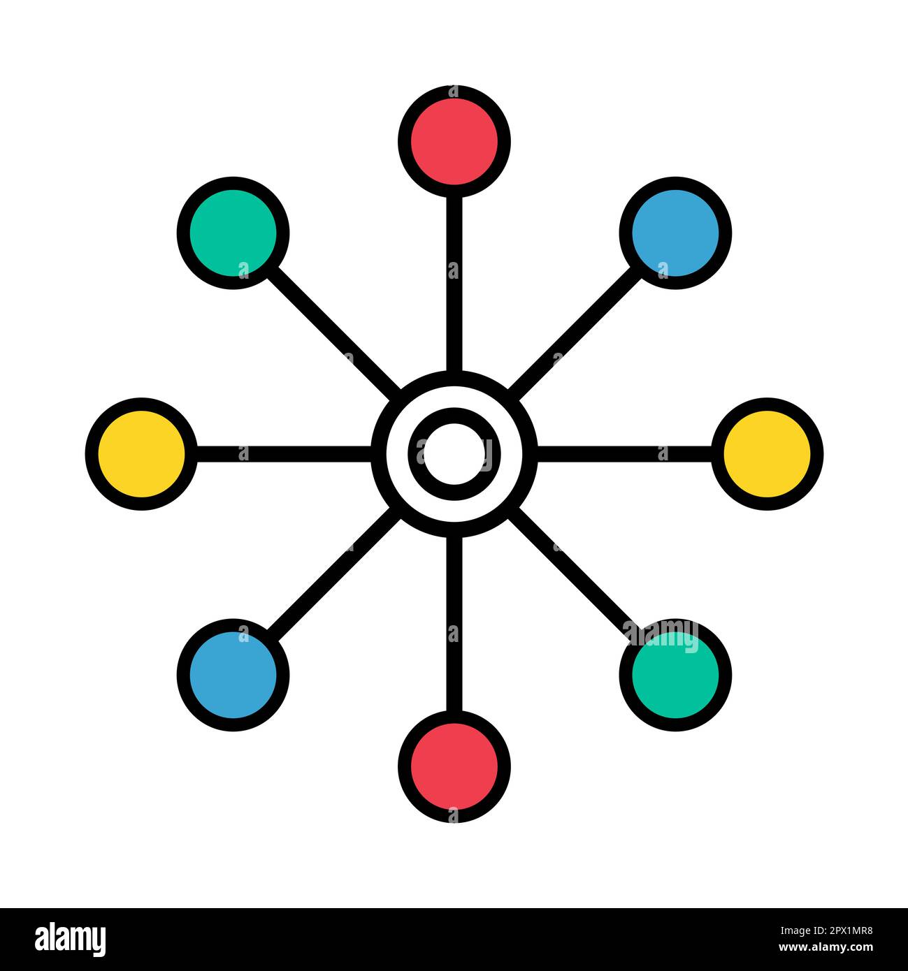 Multichannel digital design icon, omnichannel flat web symbol, internet ...