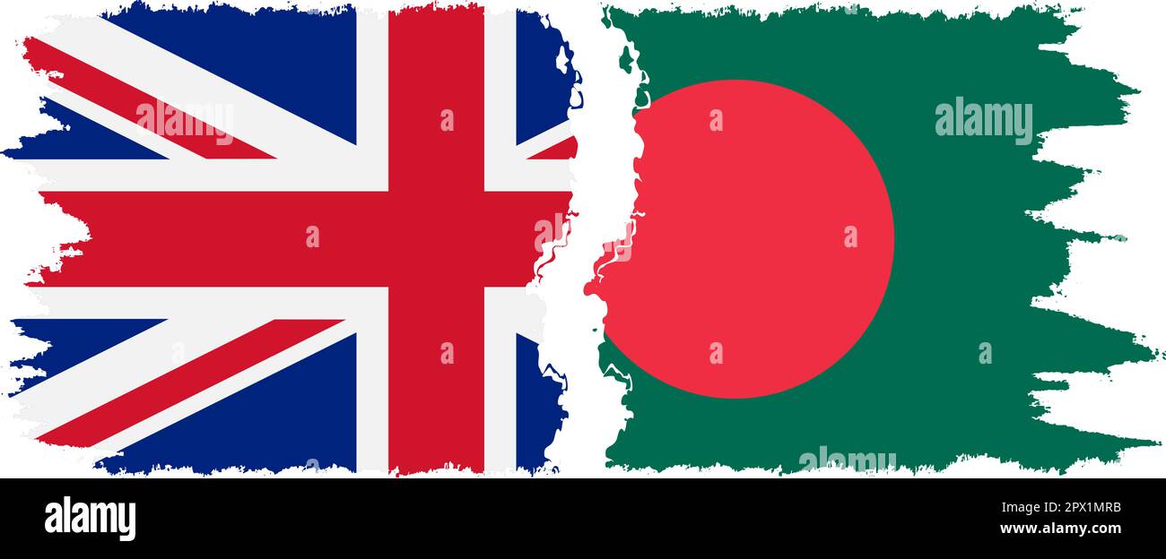 Bangladesh and UK grunge flags connection, vector Stock Vector Image ...