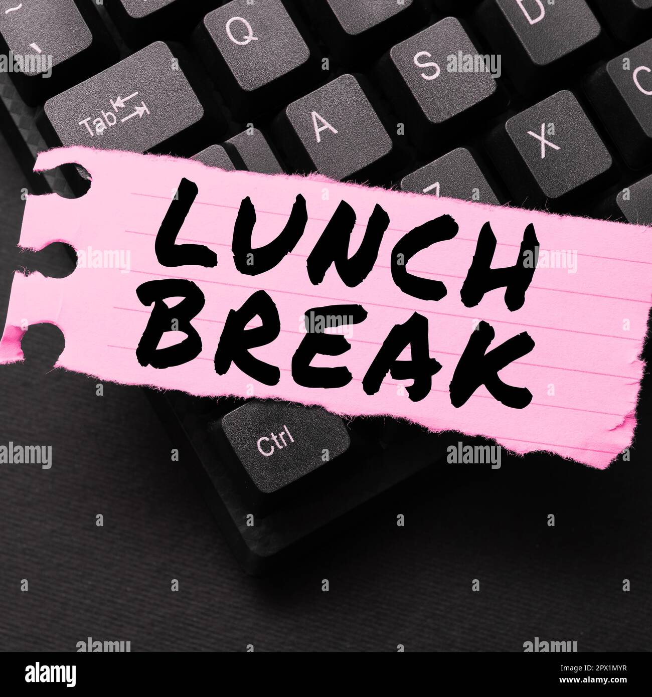 Conceptual display Lunch Break, Business concept time when a person ...