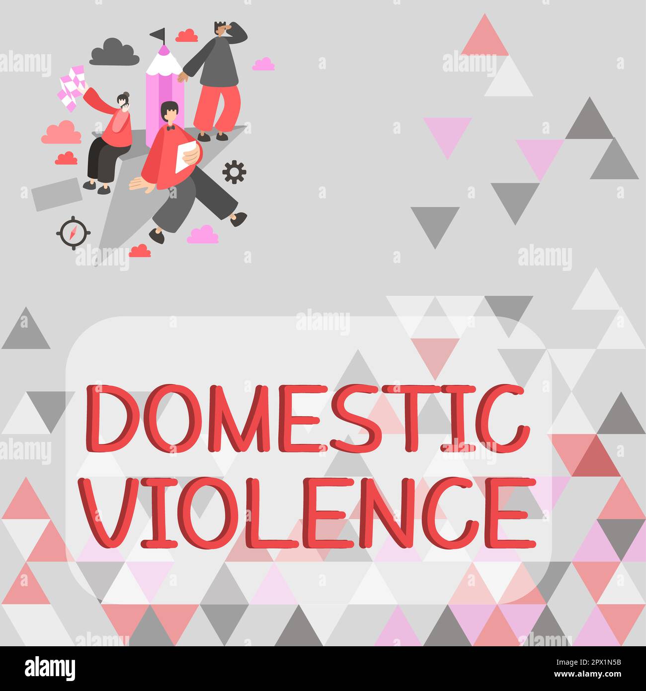 Sign displaying Domestic Violence, Concept meaning violent or abusive ...