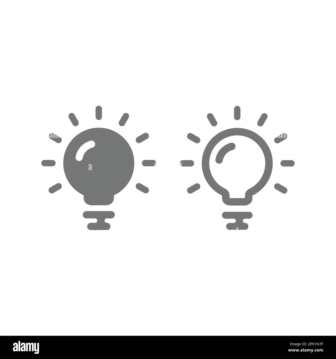 Lightbulb black vector icon. Simple bright light bulb, idea symbol ...