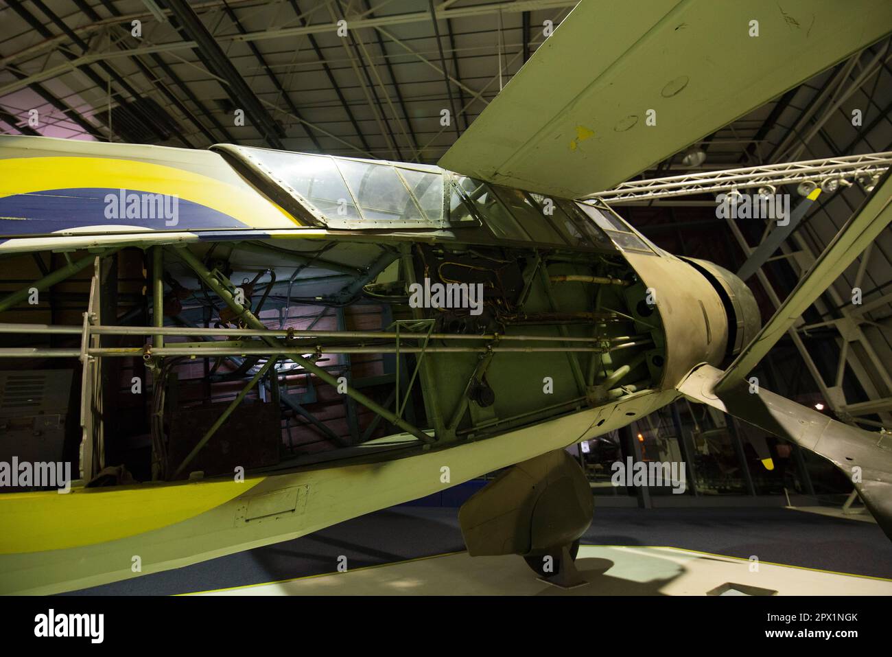 Westland Lysander with panels removed showing the fuselage interior ...