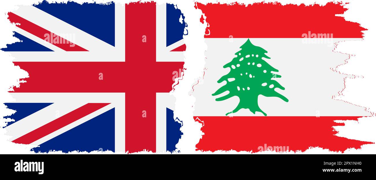 Lebanon and UK grunge flags connection, vector Stock Vector Image & Art ...