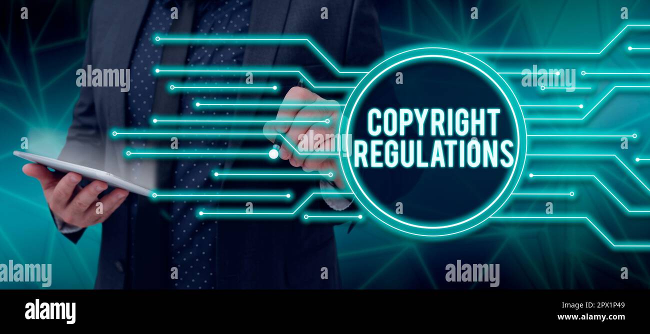Writing displaying text Copyright Regulations, Conceptual photo body of ...