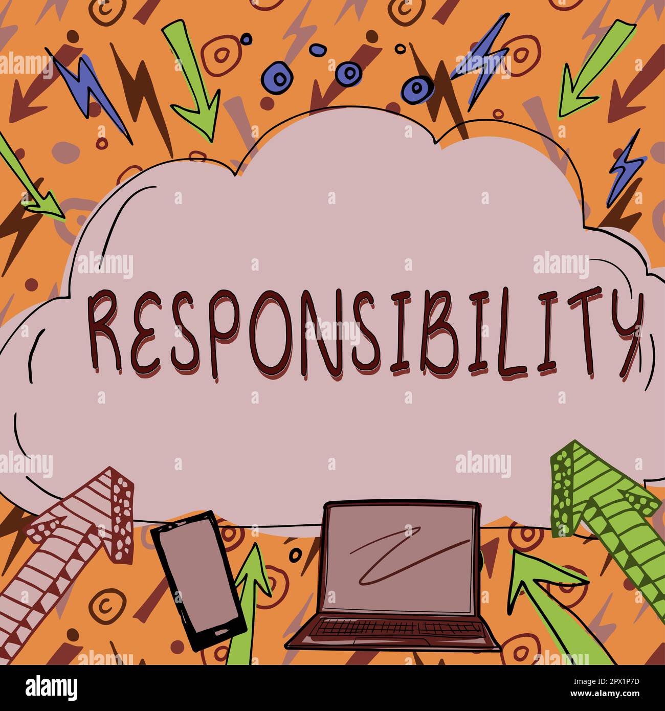 Sign displaying Responsibility, Business concept Having control over ...
