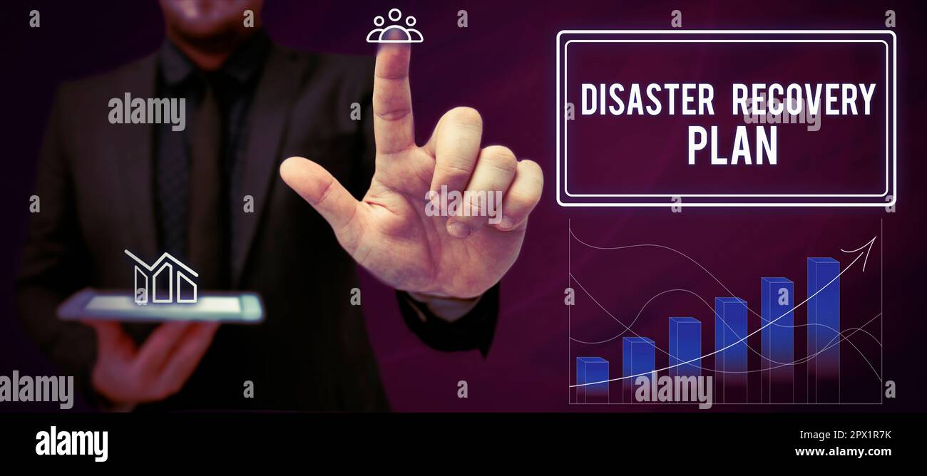 Hand writing sign Disaster Recovery Plan, Concept meaning having backup ...