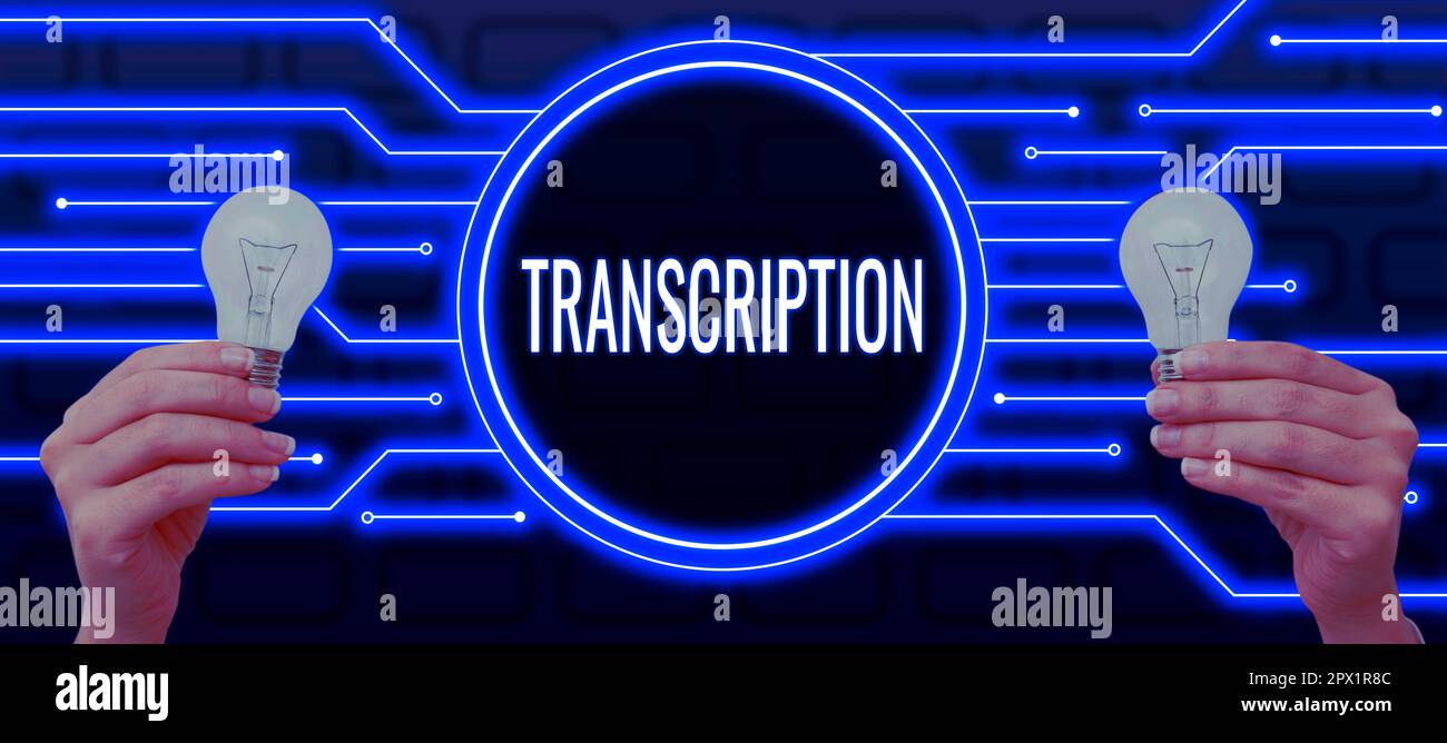 Text caption presenting Transcription, Word Written on Written or ...