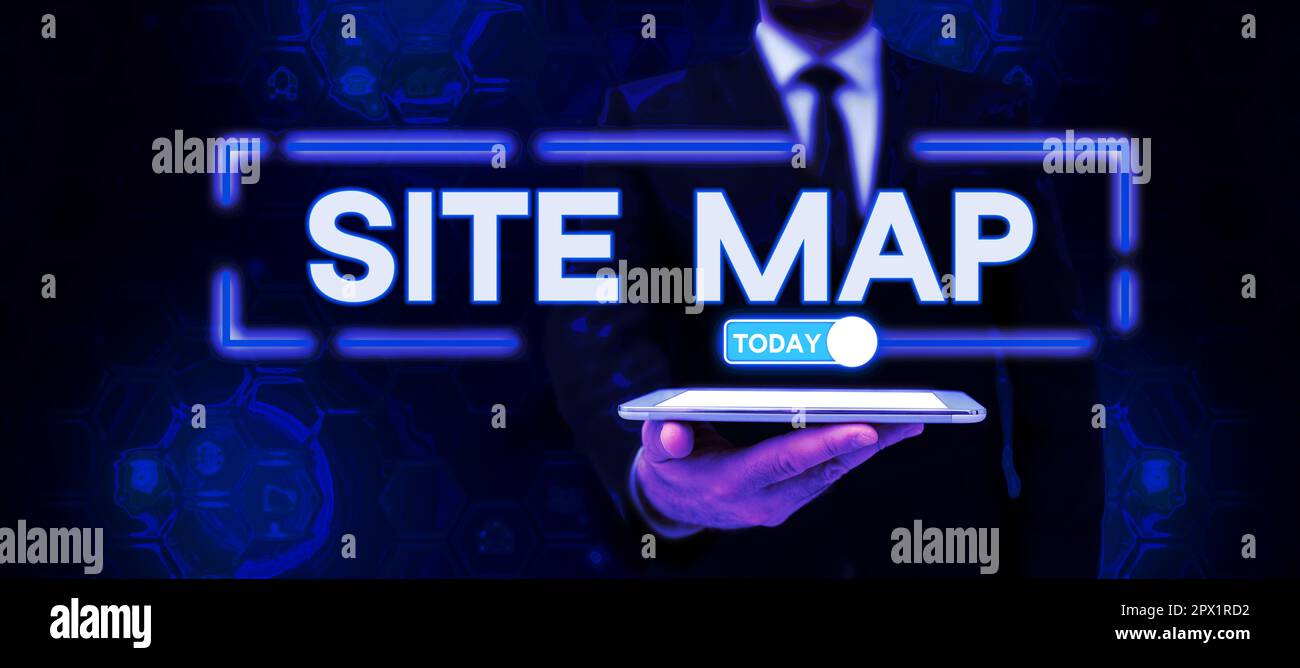 Text showing inspiration Site Map, Internet Concept designed to help ...