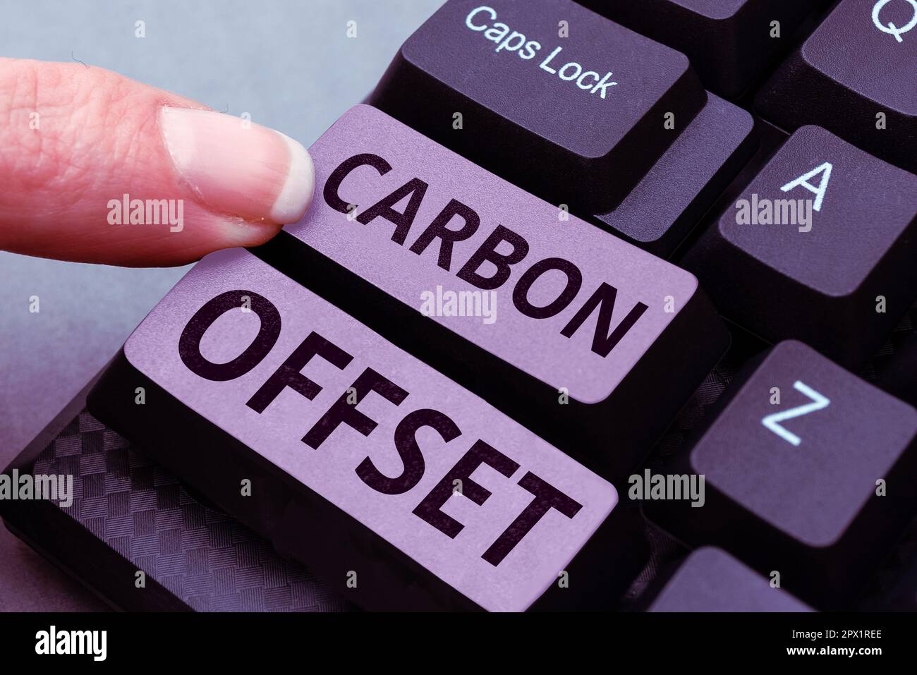 Handwriting text Carbon Offset, Business overview Reduction in ...