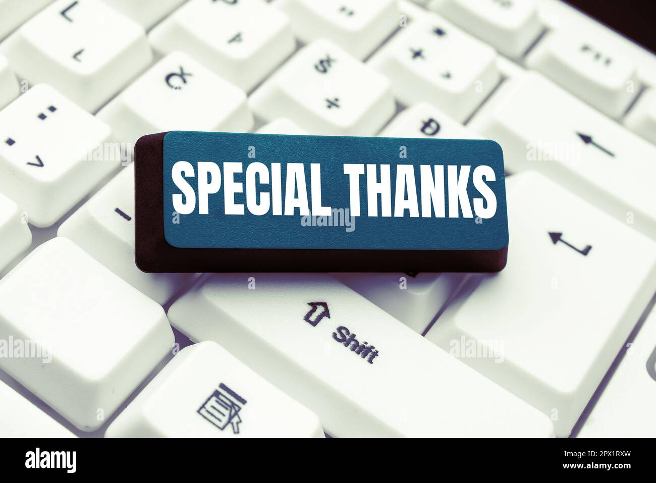 Text caption presenting Special Thanks, Internet Concept expression of ...