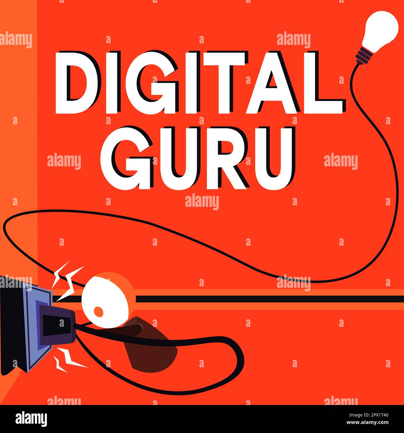 Conceptual caption Digital Guru, Business overview teacher and ...