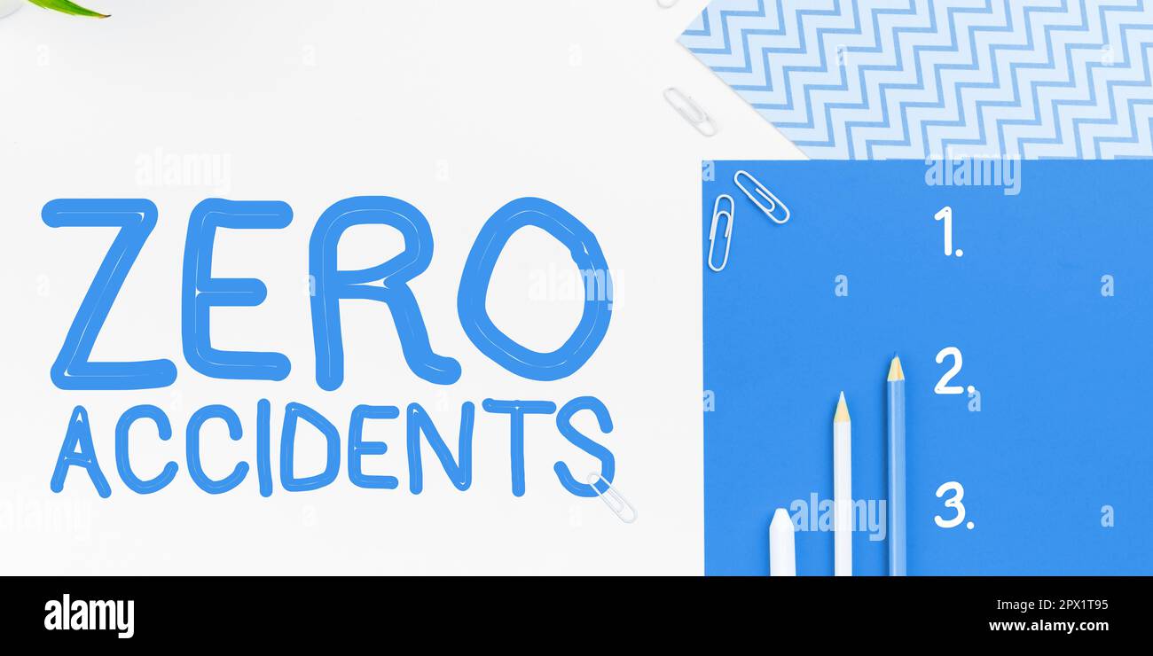 Text caption presenting Zero Accidents, Concept meaning important ...