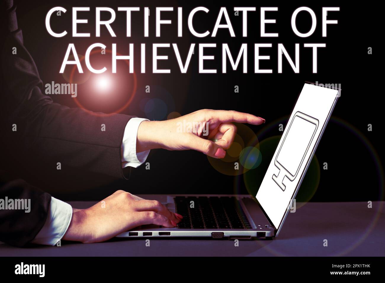 Handwriting text Certificate Of Achievement, Business concept certify ...