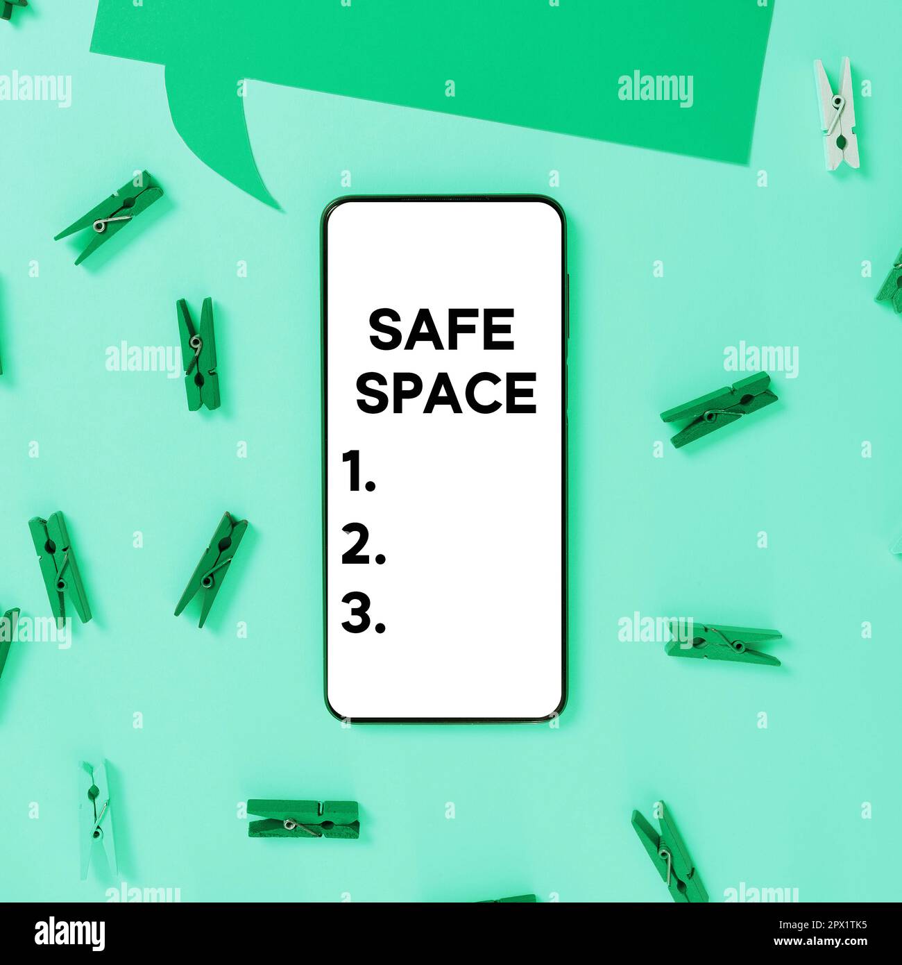 Sign displaying Safe Space, Word Written on a place or room in which ...