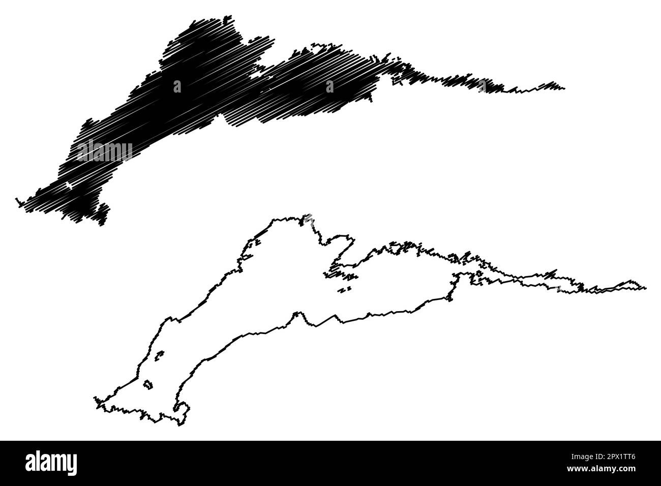Lake Athabasca (Canada, North America) map vector illustration ...