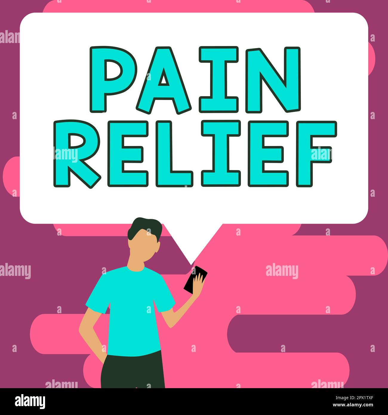 Text caption presenting Pain Relief, Business idea Drugs or other ...