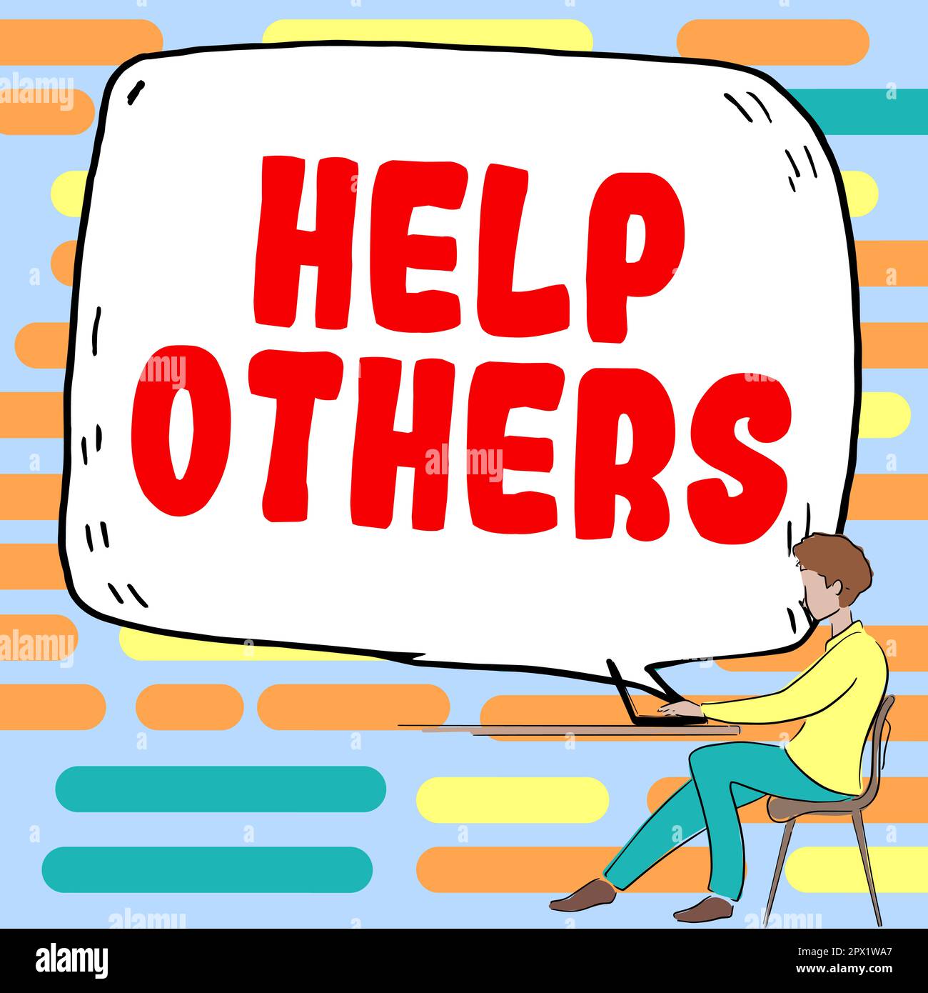 Text caption presenting Help Others, Business showcase the action of ...