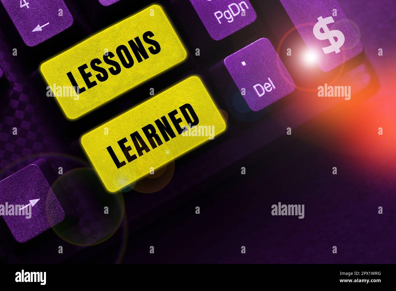 Text sign showing Lessons Learned, Business showcase Promote share and use knowledge derived ...