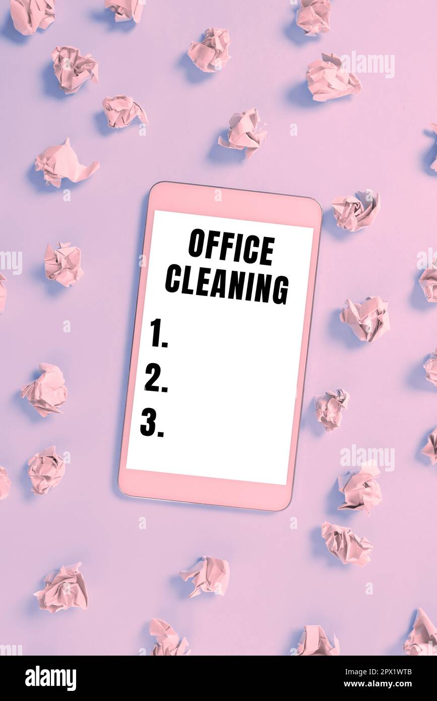 Text showing inspiration Office Cleaning, Conceptual photo the action ...