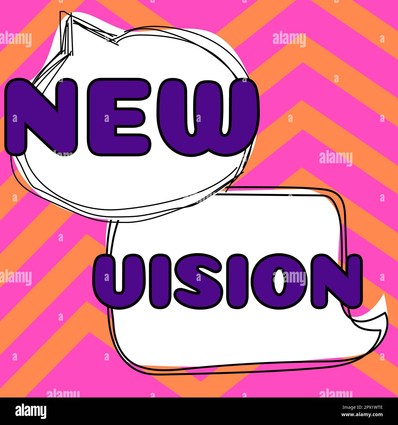 Text caption presenting New Vision, Conceptual photo seeing some future ...