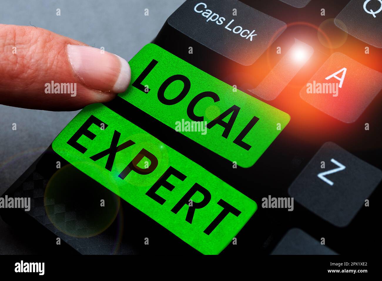 Inspiration showing sign Local Expert, Business overview offers ...