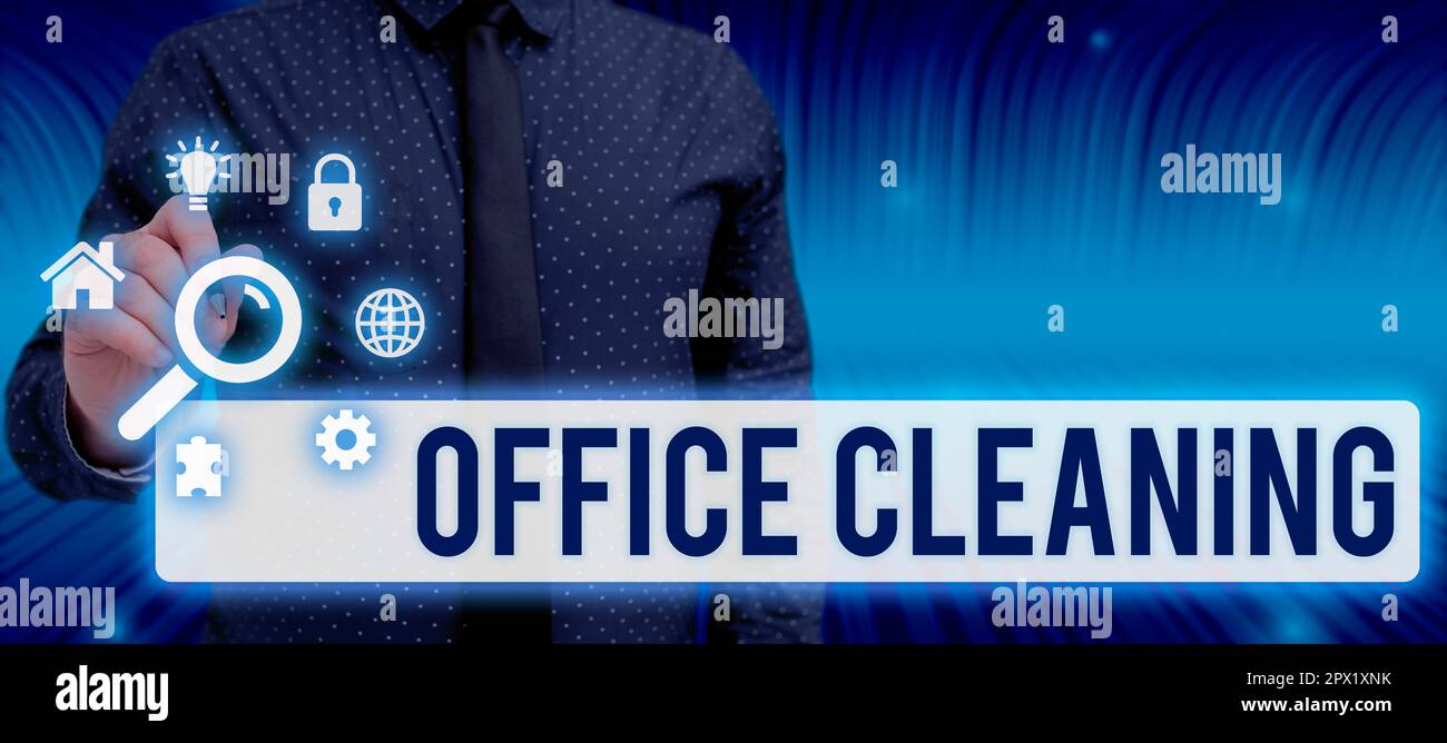 Handwriting text Office Cleaning, Business overview the action or ...