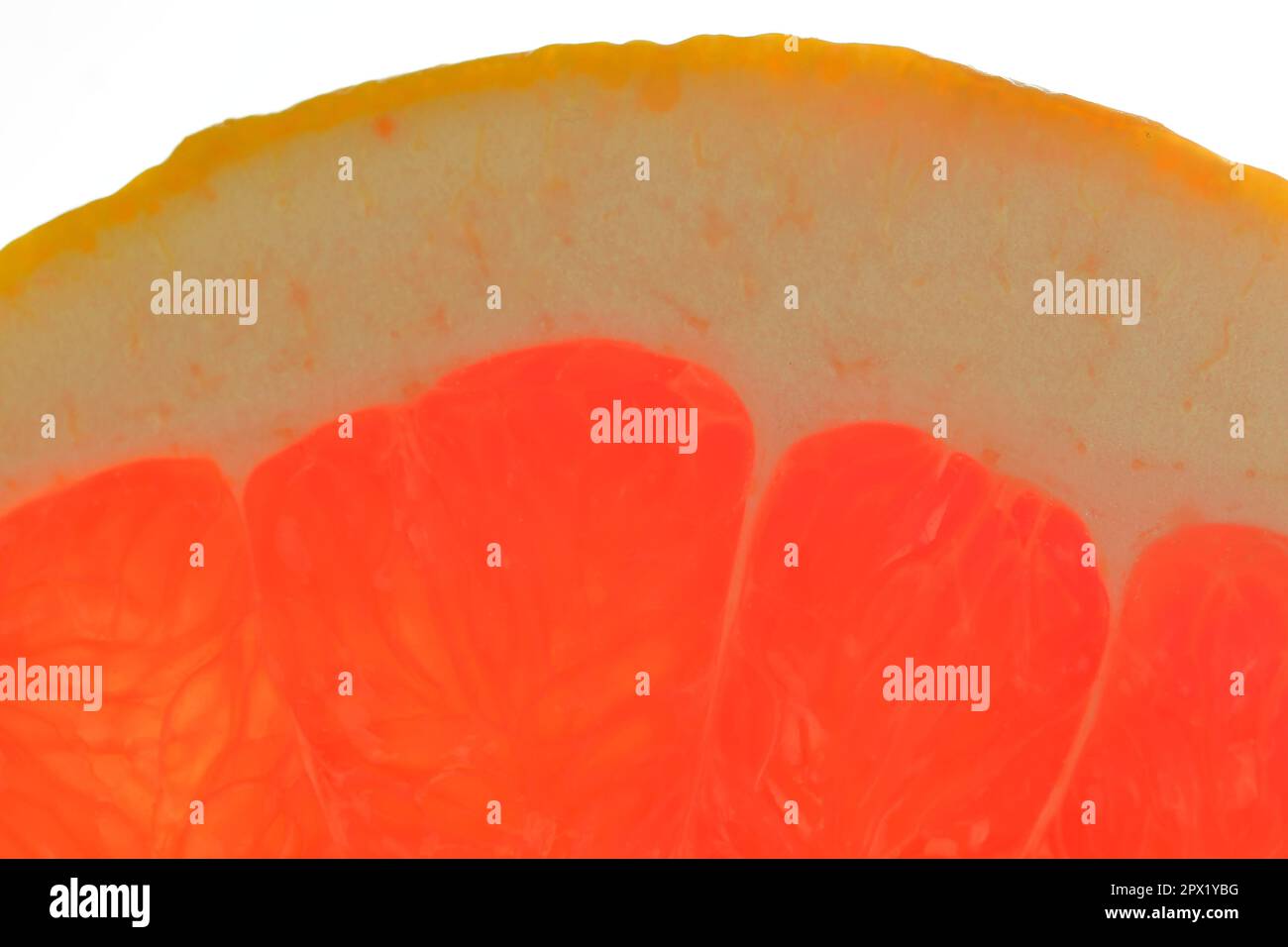 Fresh organic grapefruit slice on white background. Grapefruit close-up ...