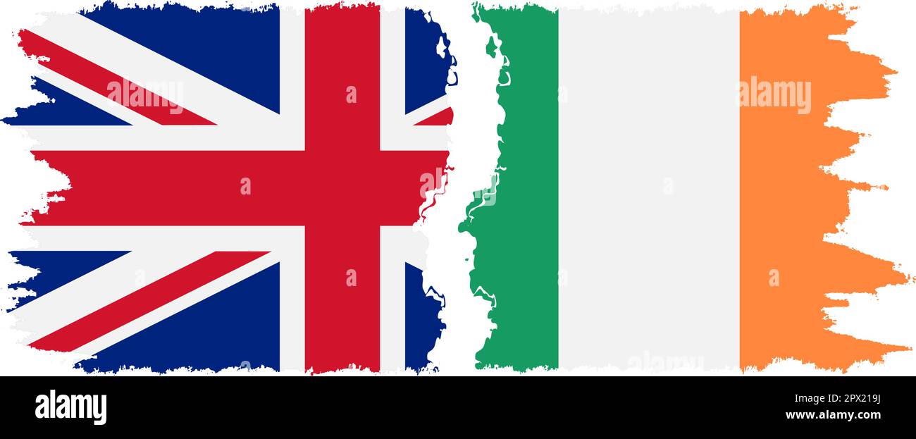 Ireland and UK grunge flags connection, vector Stock Vector Image & Art ...