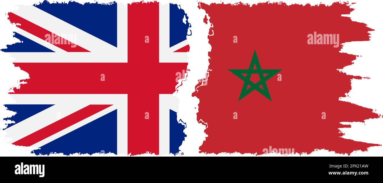 Morocco and UK grunge flags connection, vector Stock Vector Image & Art ...