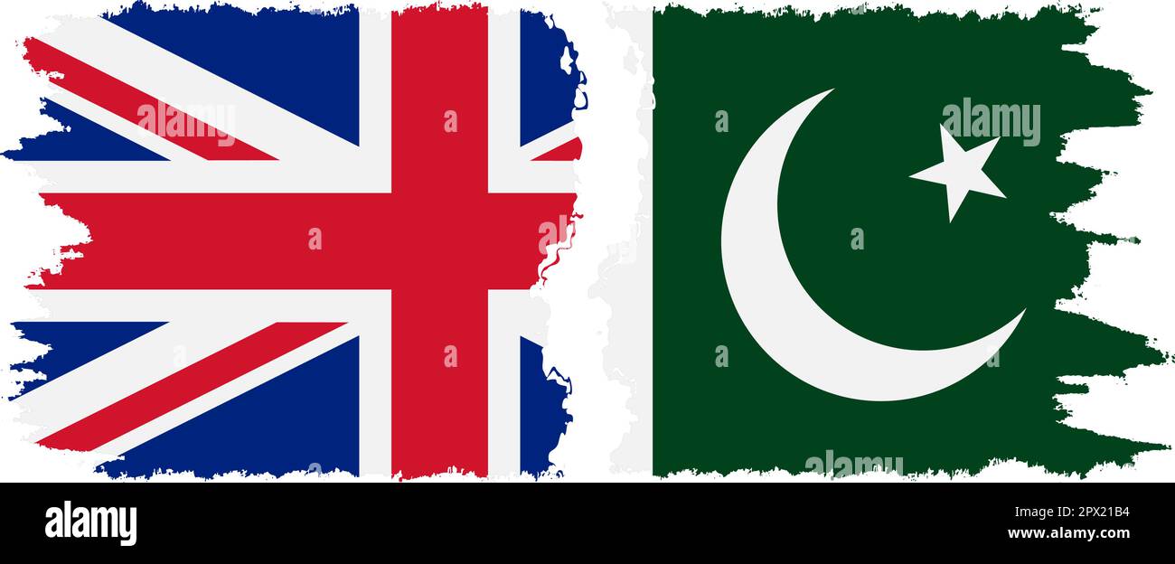 Pakistan and UK grunge flags connection, vector Stock Vector Image ...